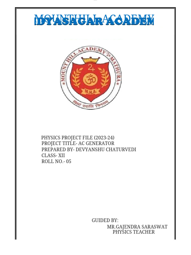 Aditya Physics | PDF | Electric Generator | Electric Motor