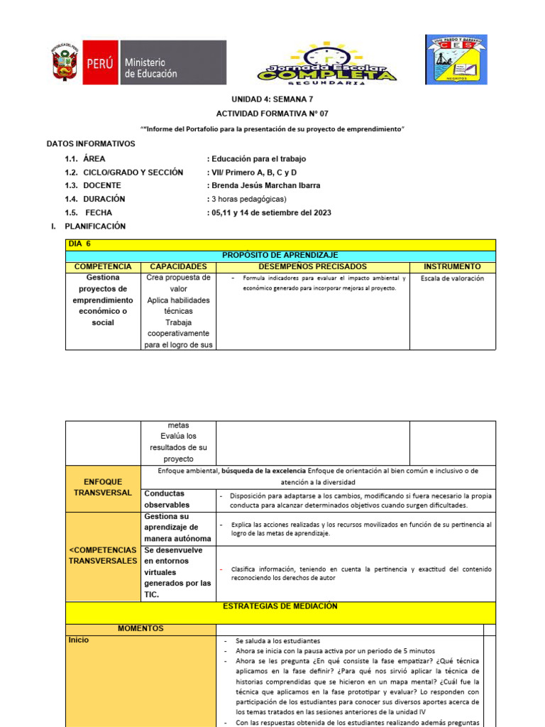 Informe de Portafolio de Emprendimiento | PDF | Aprendizaje ...