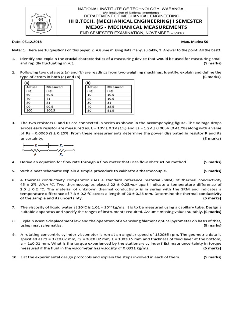 MM EndSem Dec 2018 | PDF | Physical Sciences | Applied And Interdisciplinary Physics