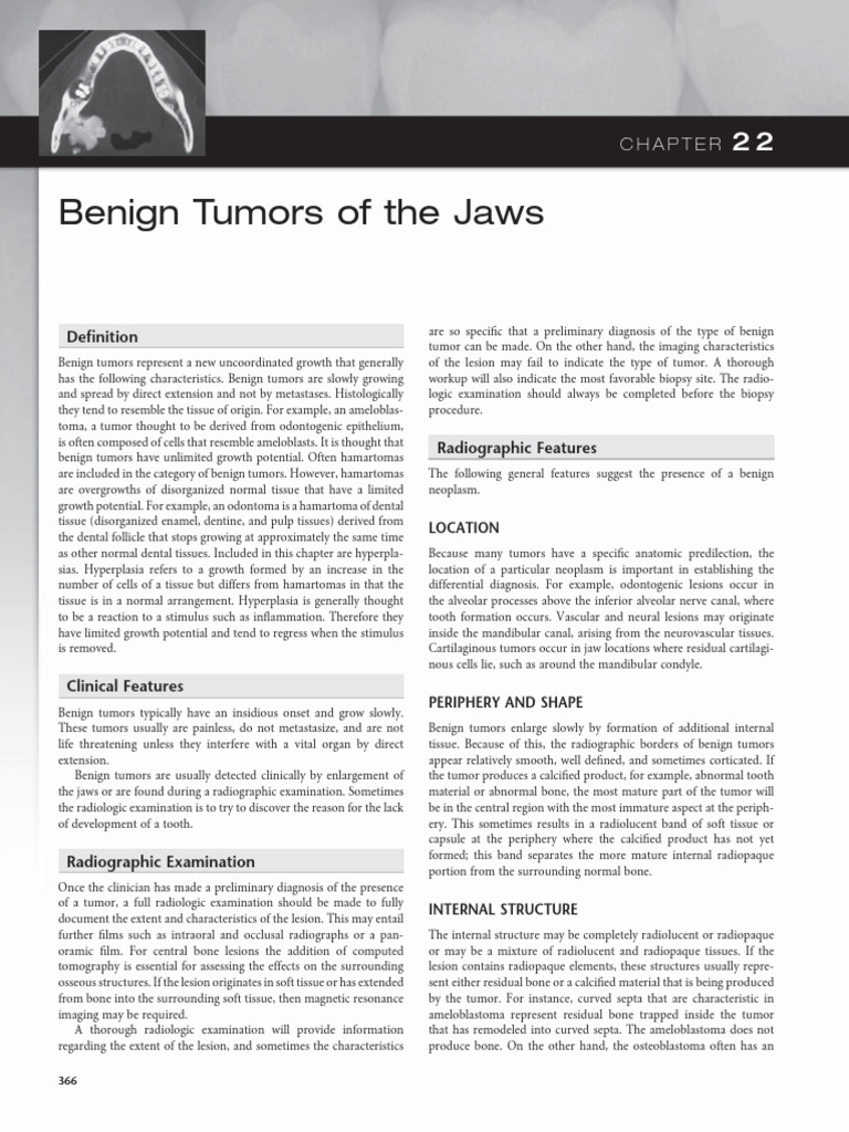 Oral Radiology - DENT 445 - Benign Tumors of The Jaws - Reading Material | Download Free PDF ...