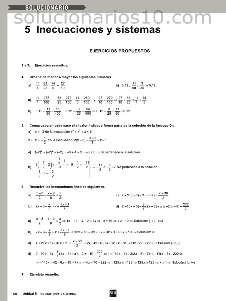 Tema 5 Inecuaciones y Sistemas | PDF
