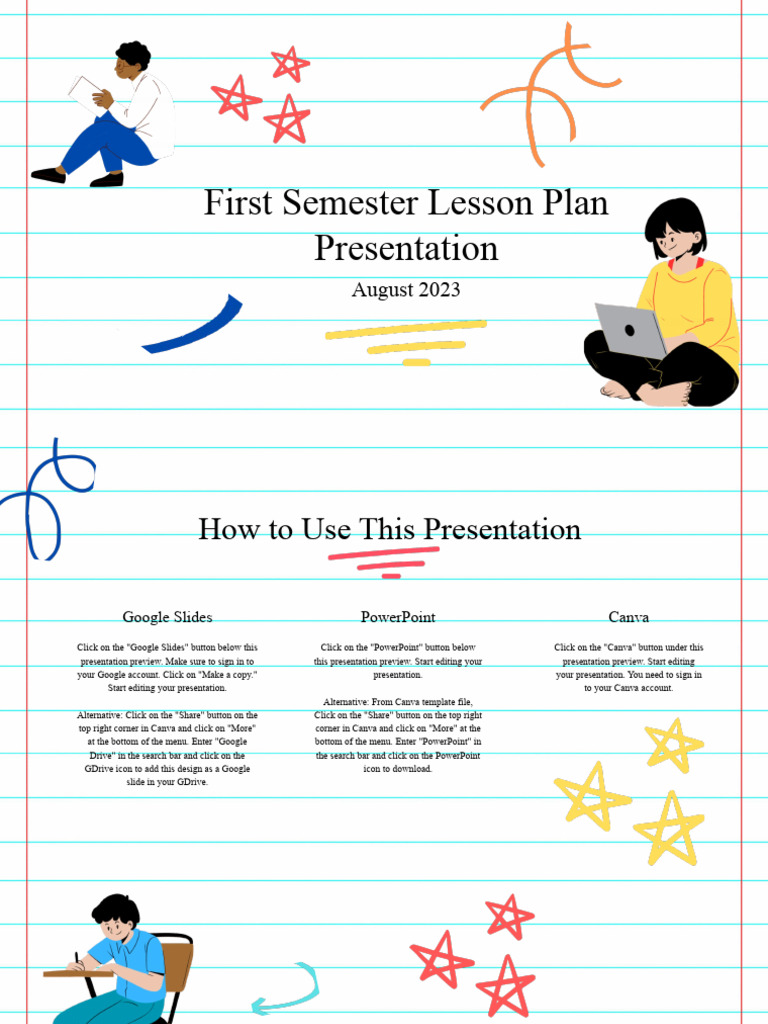 Doodle Fun Illustrative First Semester Lesson Plan Presentation | PDF ...