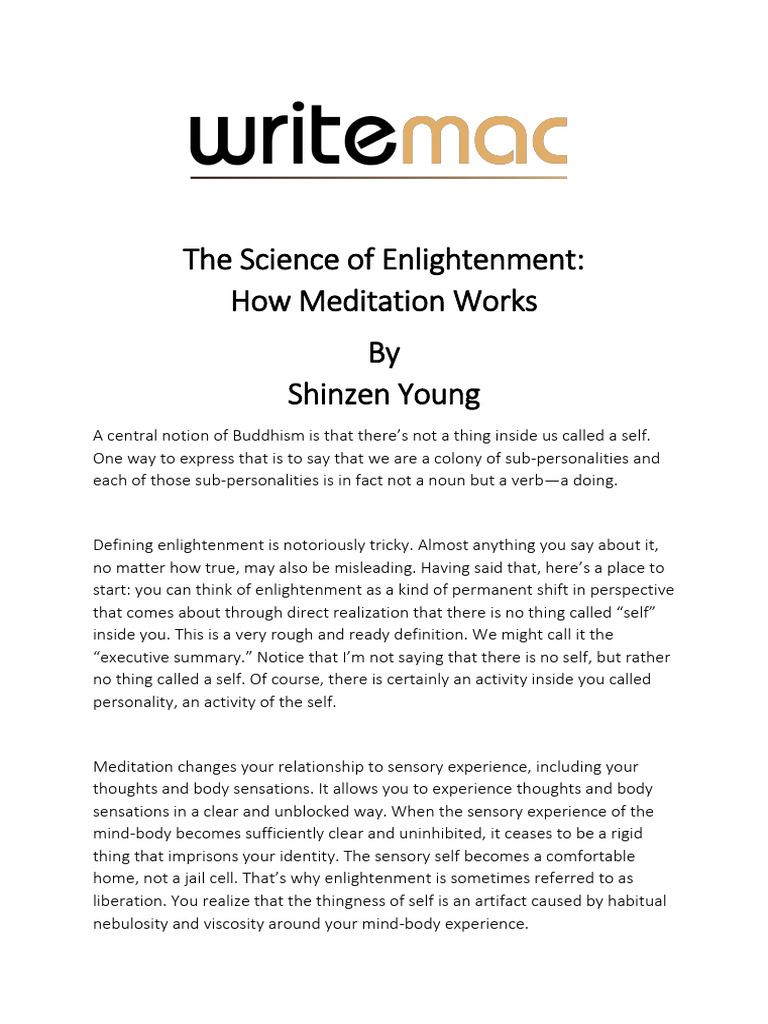 The Science of Enlightenment by Shinzen Young | PDF | Experience | Mind
