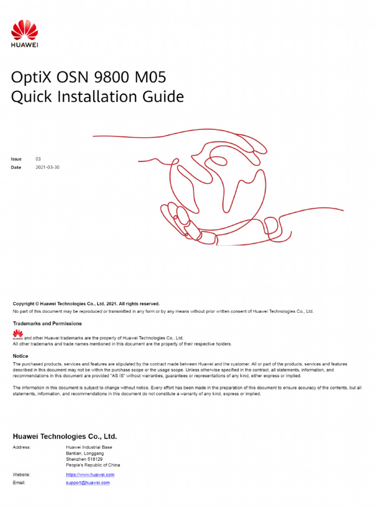 OSN 9800 M05 Quick Installation Guide 03 | PDF