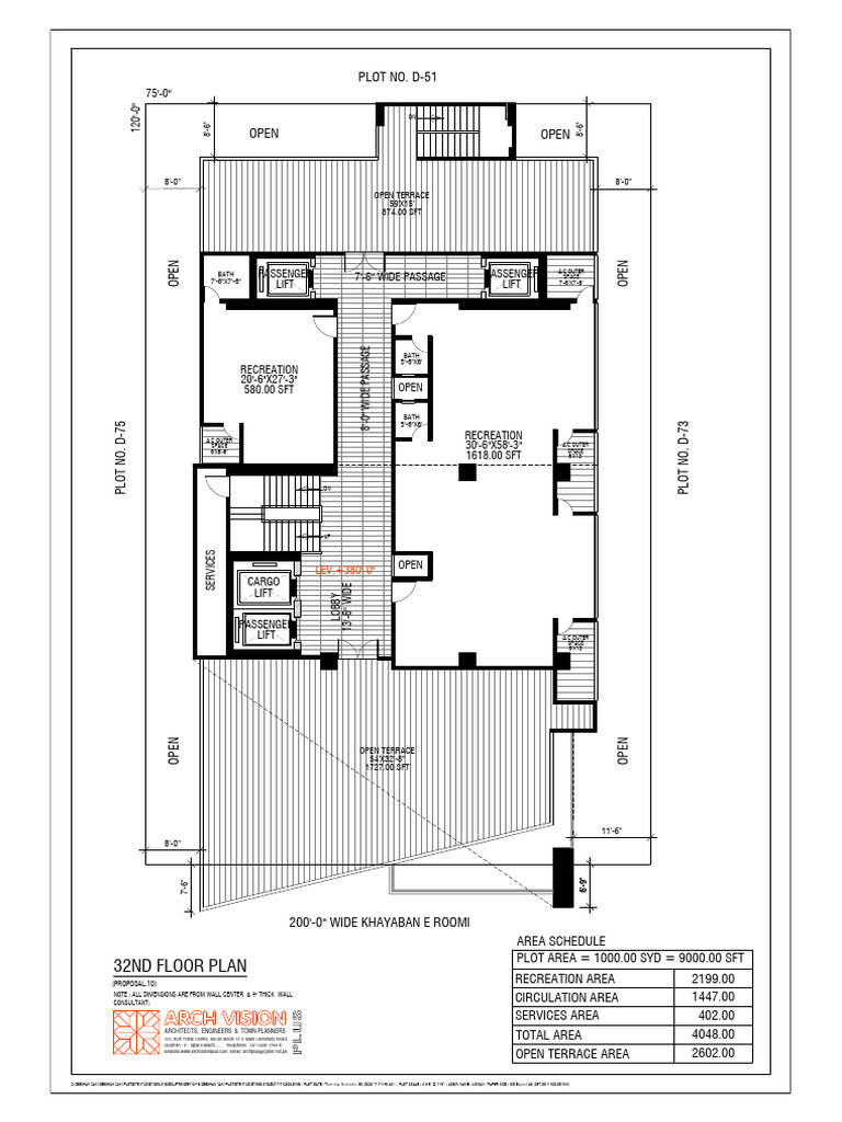 32Nd Floor Plan: Plot No. D-51 | PDF