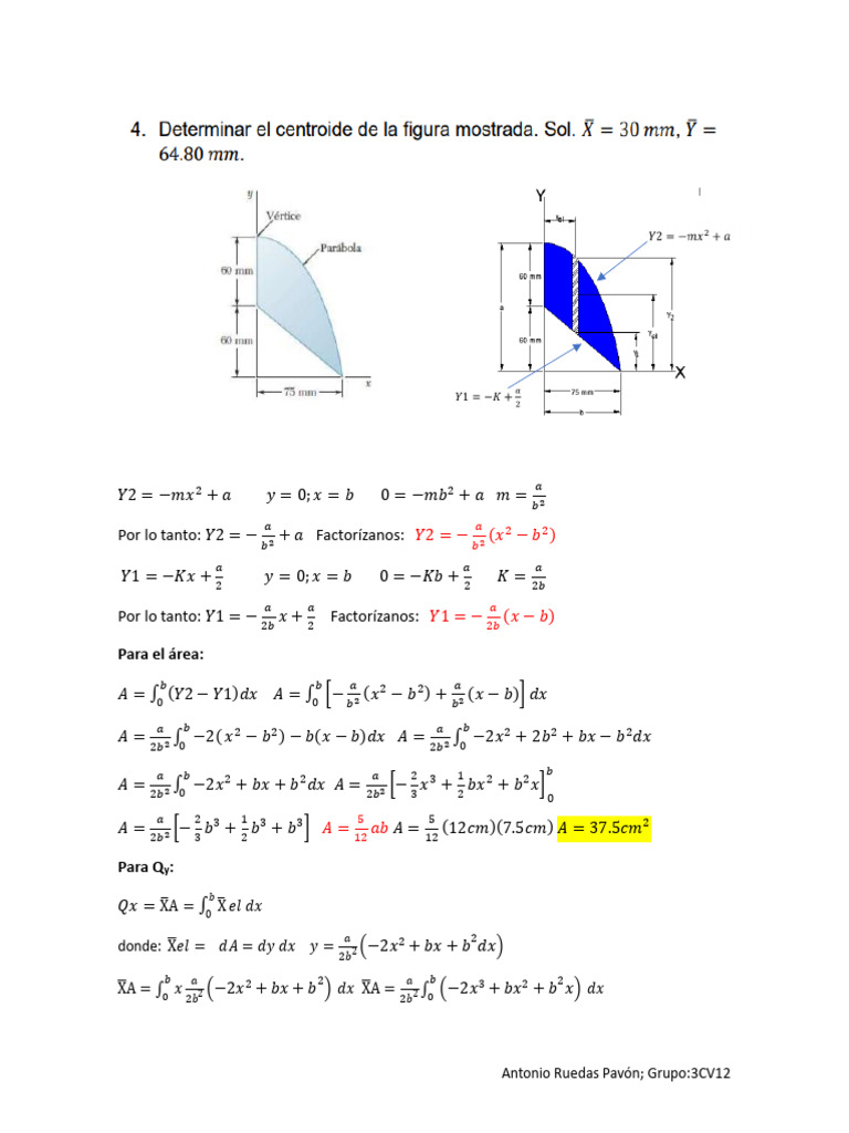 Ejercicio 4 Centroides Estatica | PDF | Métodos y materiales de enseñanza