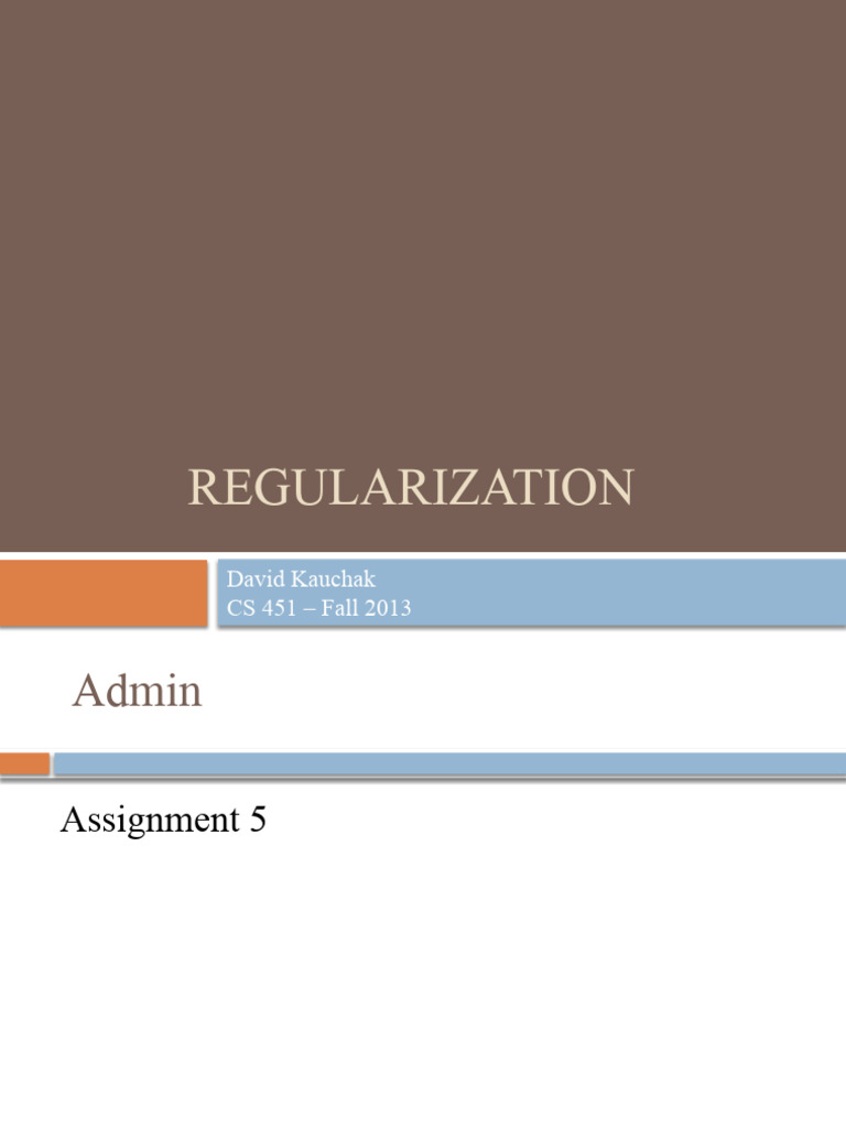 Lecture15 Regularization | PDF | Mathematical Optimization | Algorithms