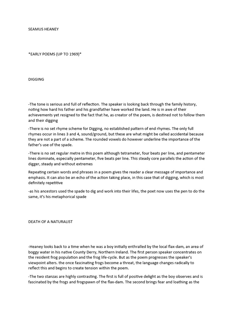 Seamus Heaney | PDF | Poetry