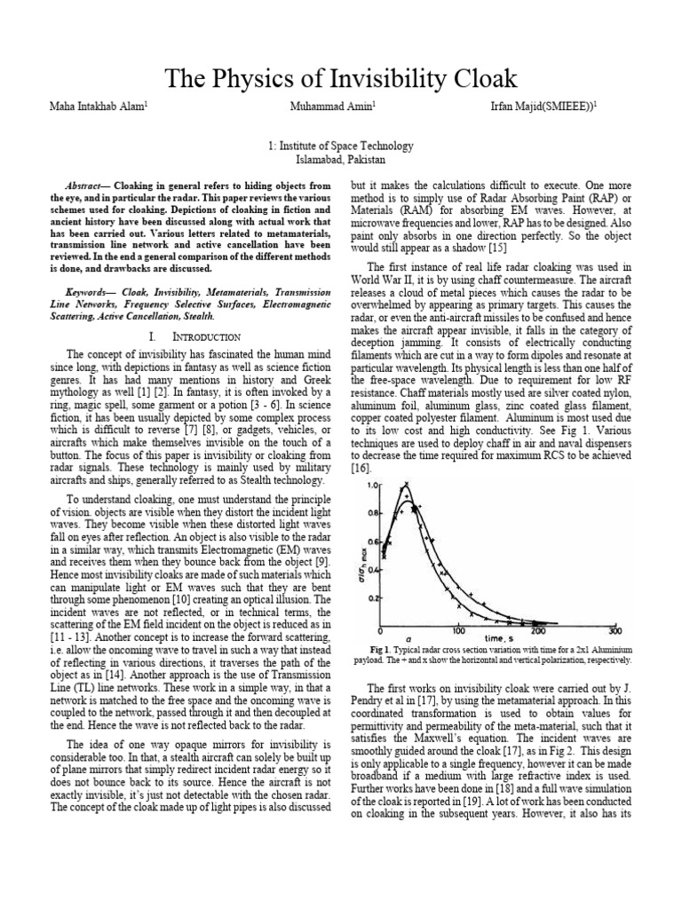 The Physics of Invisibility Cloak: Abstract - Cloaking in General ...