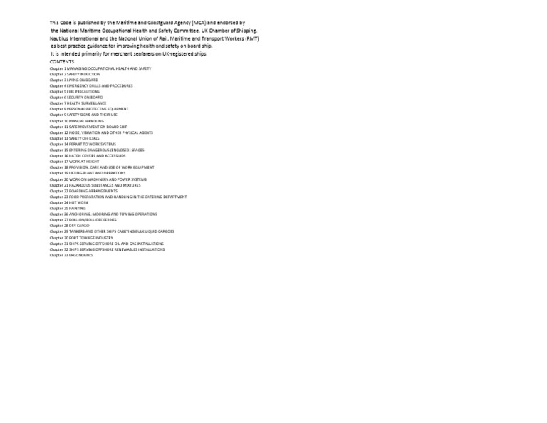 Code of Safe Working Practice | PDF