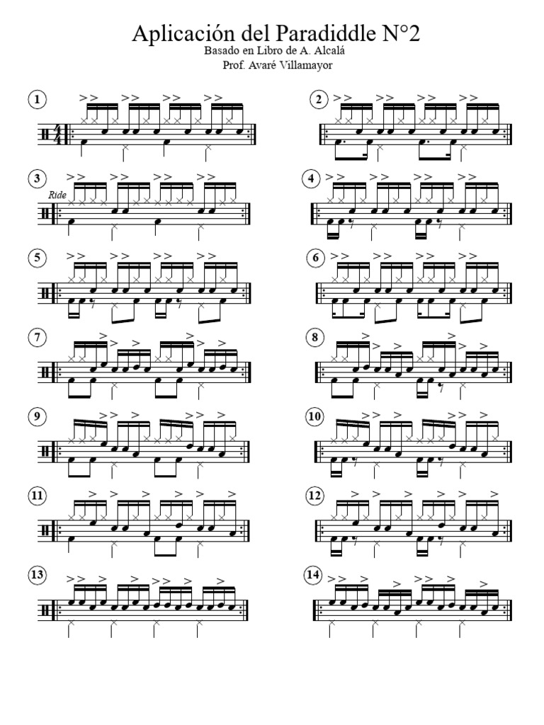 Aplicación Paradiddle N°2 (Alberto Alcalá) | PDF