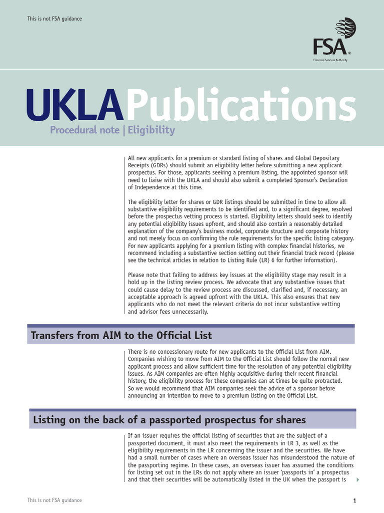 Fsa Eligibility | PDF | Prospectus (Finance) | Securities (Finance)