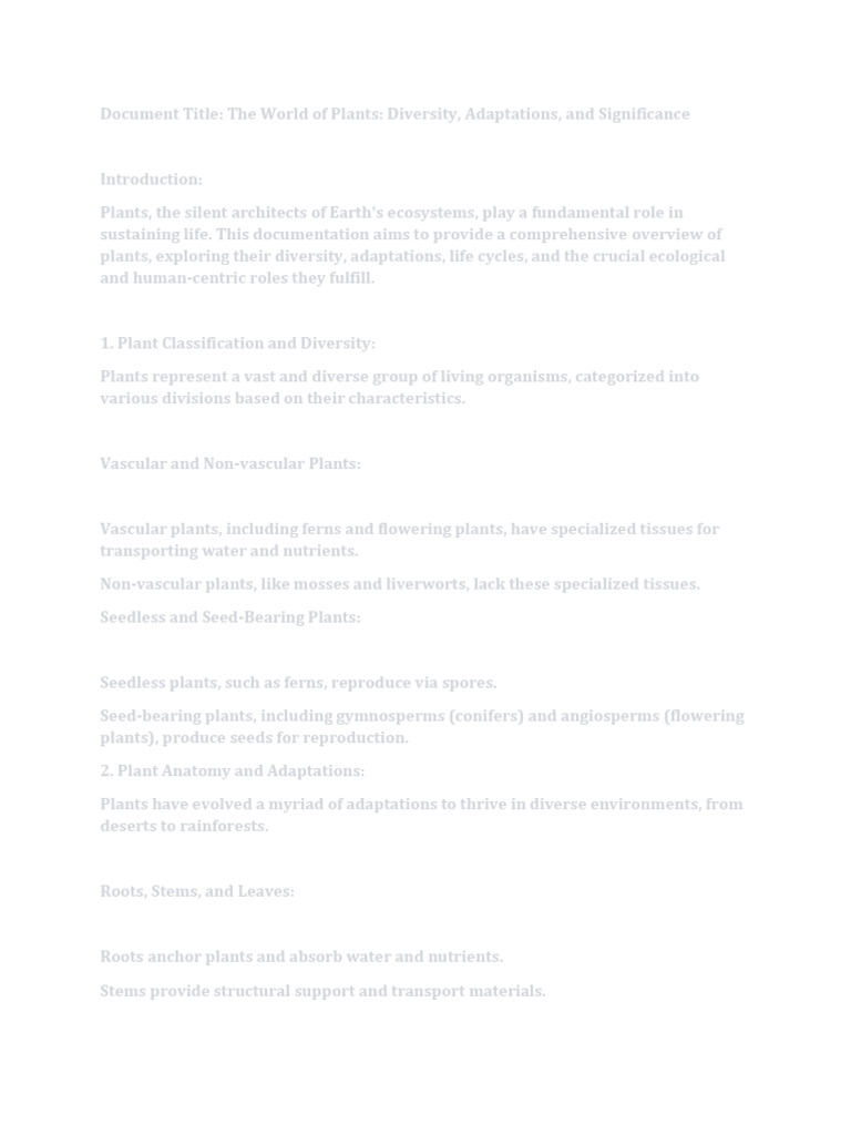 Plant Documentation | PDF | Plants | Earth Sciences