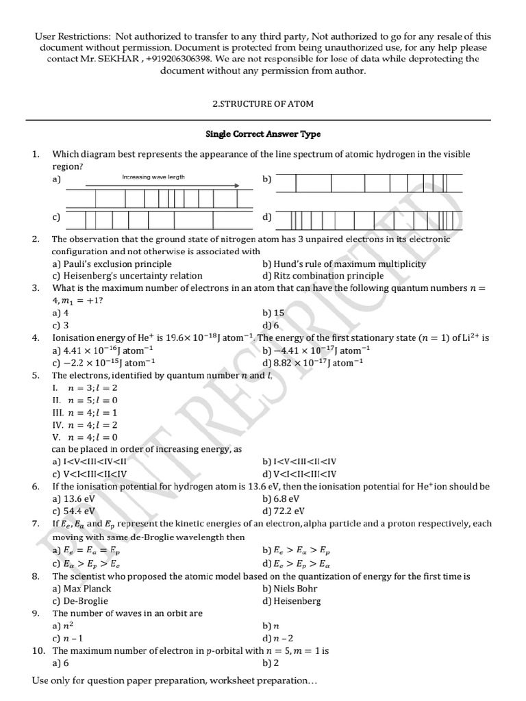 Structure-Of-Atom 1600 PDF - Gdrive.vip | PDF