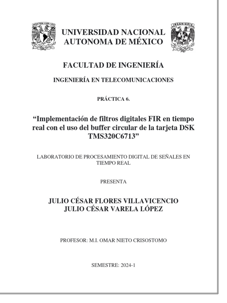 Práctica 6. Filtros FIR | PDF | Algoritmos | Informática