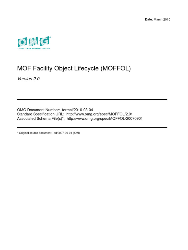 Mof Facility Object Lifecycle Spec Pdf Object Management Group Unified Modeling Language