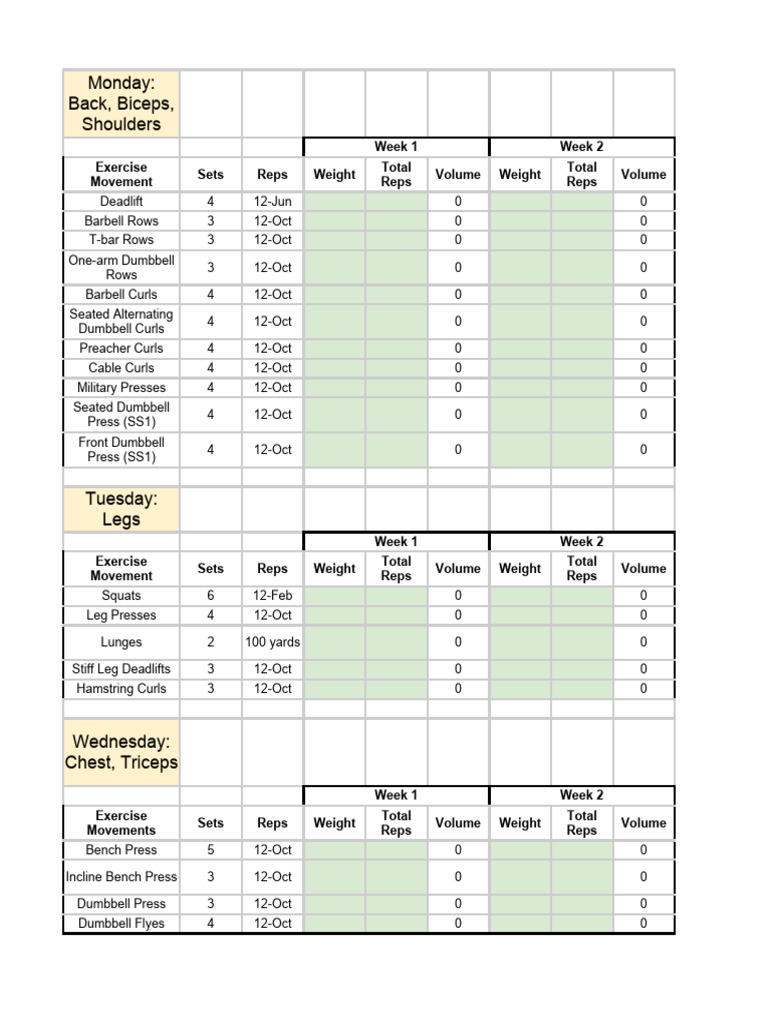 New Microsoft Excel Worksheet | PDF | Weight Training | Weight