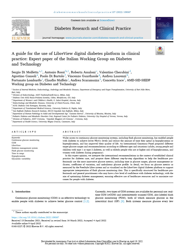 LibreView Guide - Italian Paper | PDF | Glycated Hemoglobin | Diabetes ...