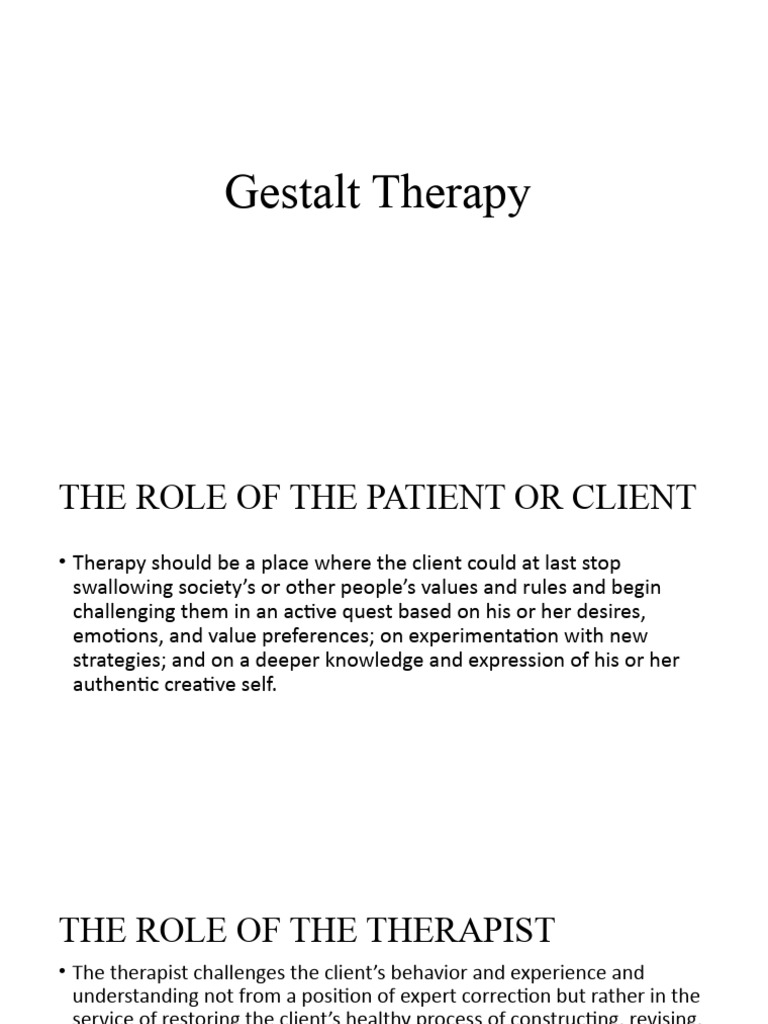 4 Gestalt Therapy 08112022 012937pm | PDF | Psychotherapy | Gestalt Therapy