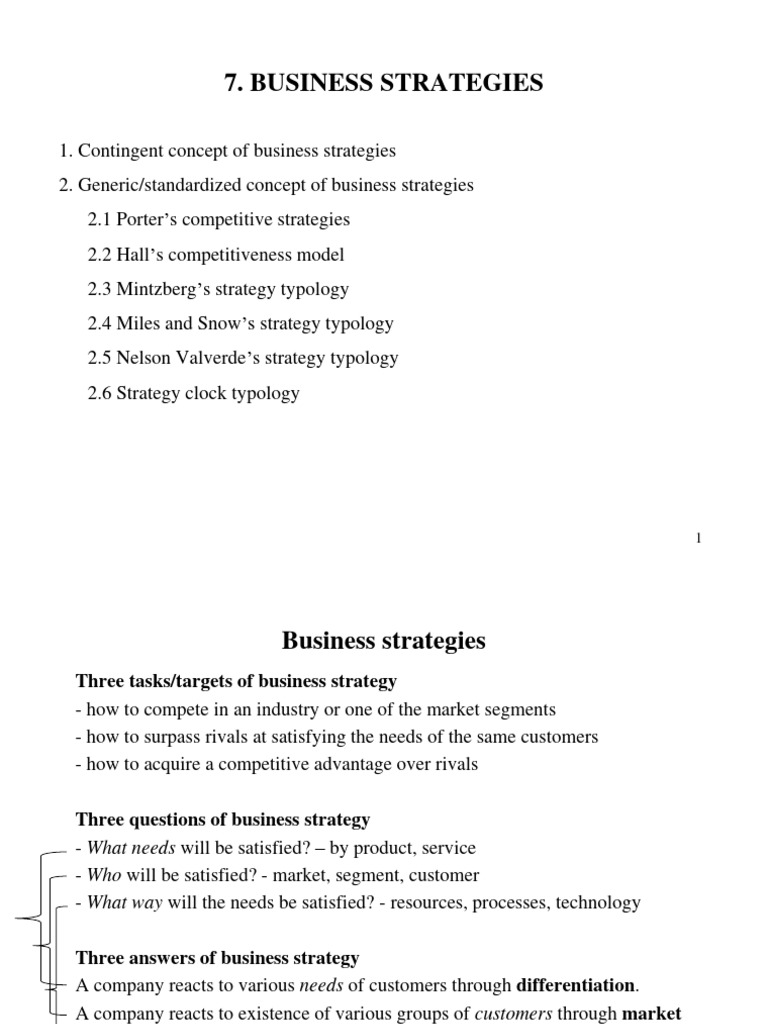 Business Strategies | PDF | Strategic Management | Competitive Advantage