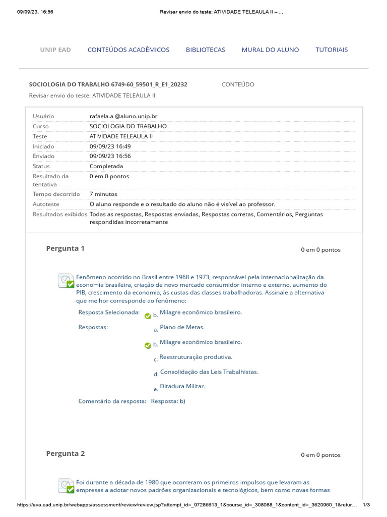 Atividade Teleaula Ii | PDF | Economia | Setor terciário da economia