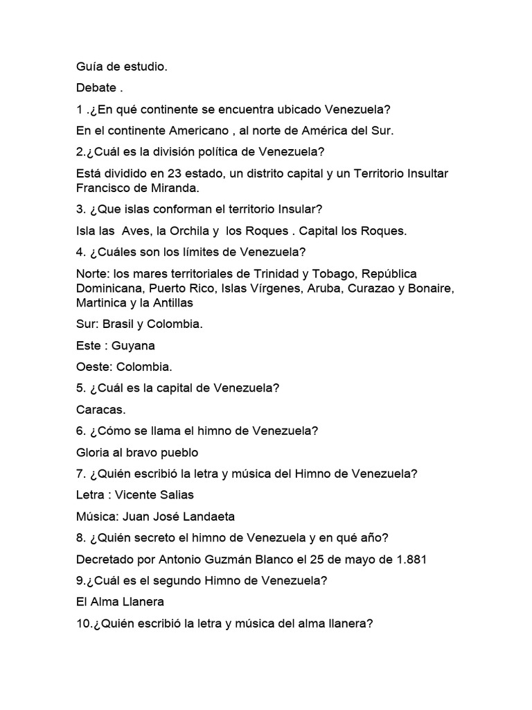 Venezuela Mia Debate 2do Grado | Descargar gratis PDF | Venezuela ... Venezuela Mia Debate 2do Grado | Descargar gratis PDF | Venezuela ...