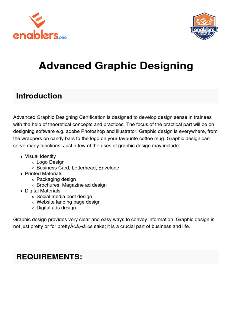 Advanced Graphic Design Course | PDF | Graphic Design | Adobe Photoshop
