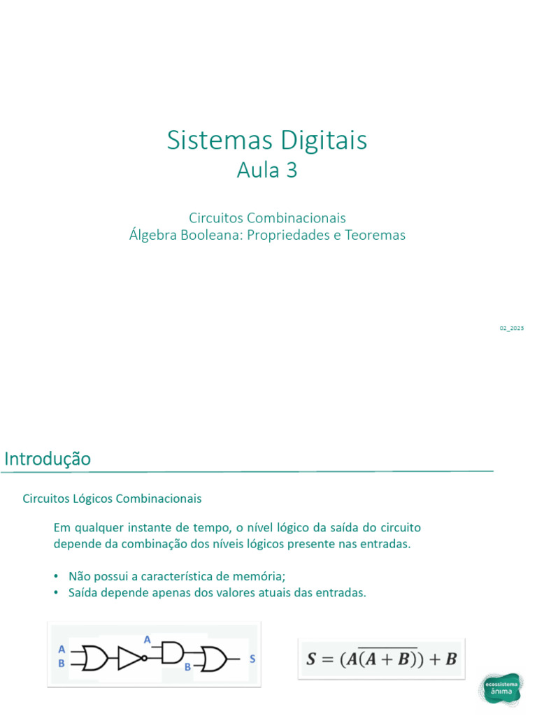 Álgebra Booleana e Circuitos Lógicos | PDF | Eletrônicos digitais | Lógica matemática