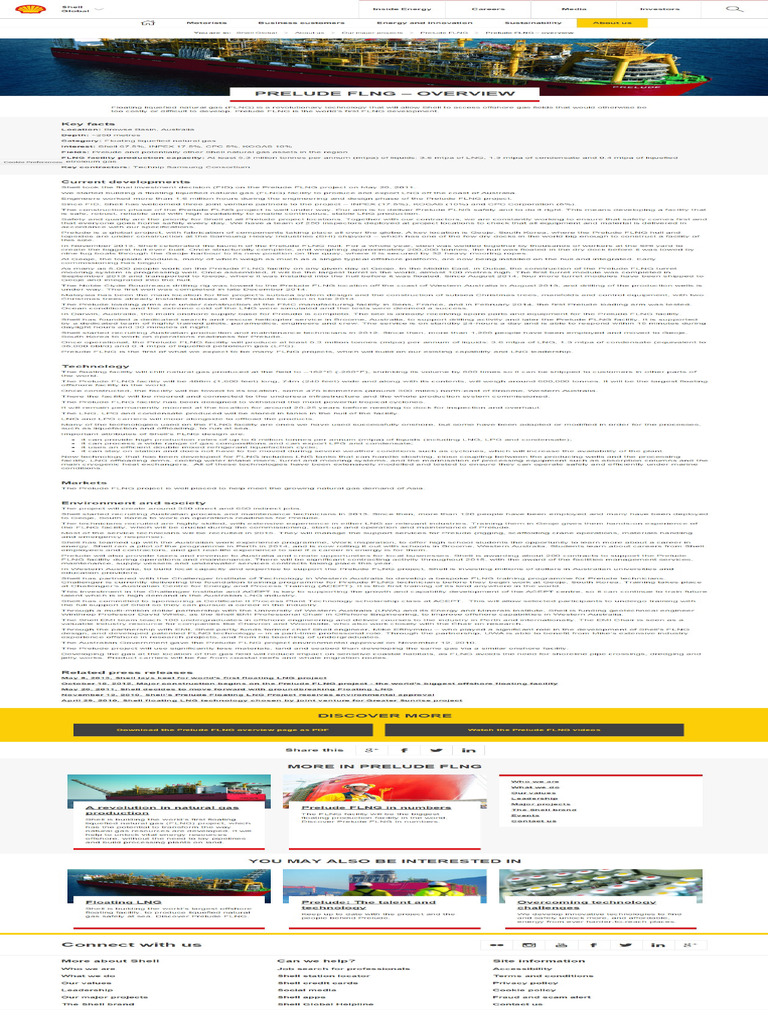 Prelude FLNG Overview | PDF