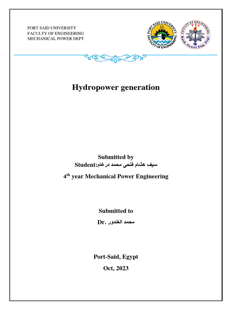 Hydropower Generation | PDF | Hydroelectricity | Reservoir
