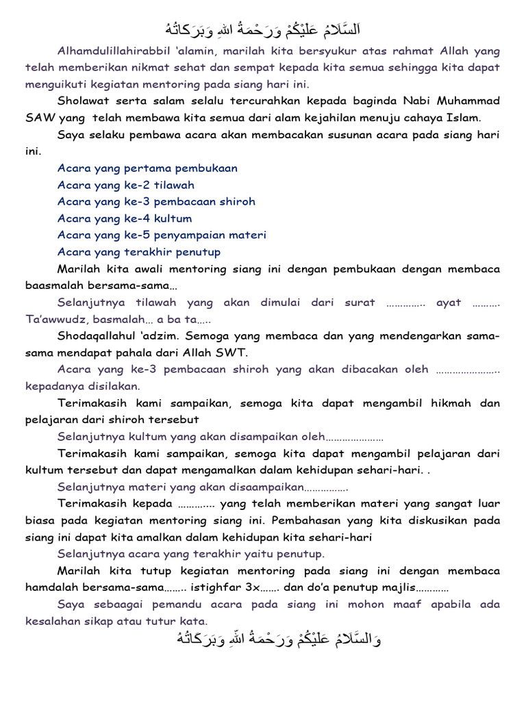 Teks MC Untuk Anak-Anak | PDF