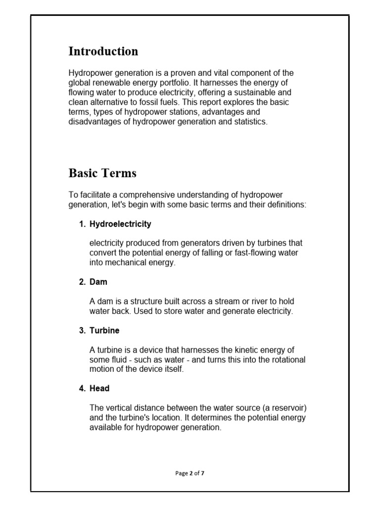 Hydropower Generation | PDF | Hydroelectricity | Dam