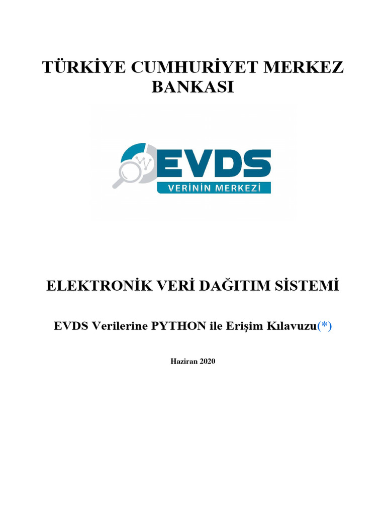 EVDS PYTHON Kullanim Kilavuzu | PDF