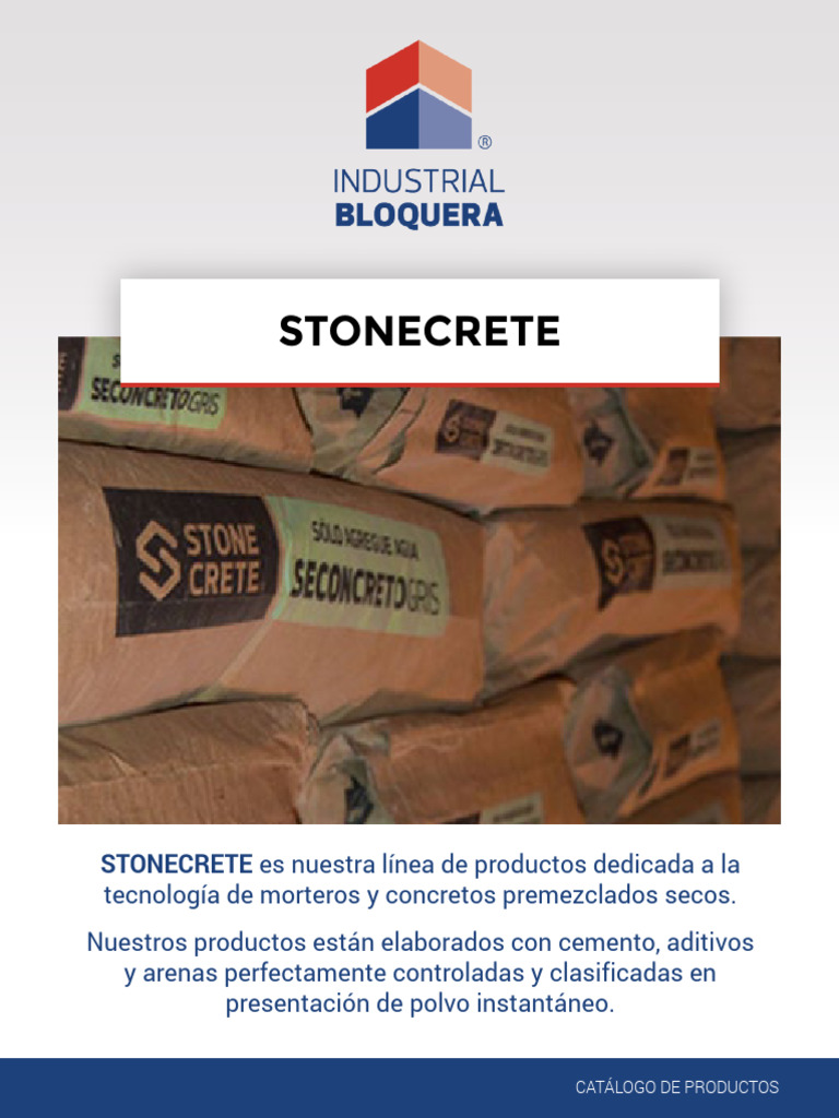 Productos de Morteros y Concretos Stonecrete | PDF | Hormigón ...