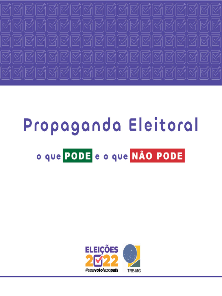 Unidade 5 TRE MG Cartilha Pode Nao Pode 2022 Versão Web 07-04-2022 ... Unidade 5 TRE MG Cartilha Pode Nao Pode 2022 Versão Web 07-04-2022 ...