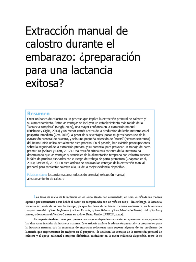 Estimulación de Calostro en Pechos Por Masajes. | PDF | Lactancia ...