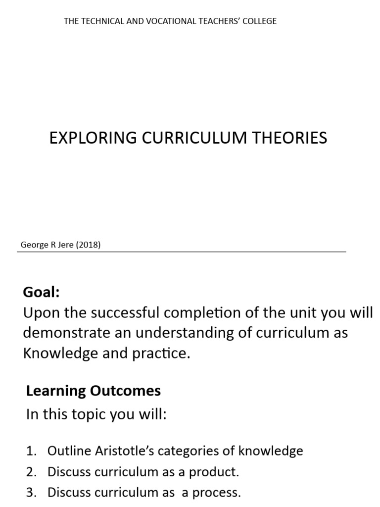 Exploring Curriculum Theories - Praxis | PDF | Curriculum | Theory