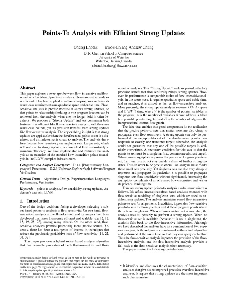 Popl 11 | PDF | Pointer (Computer Programming) | Control Flow