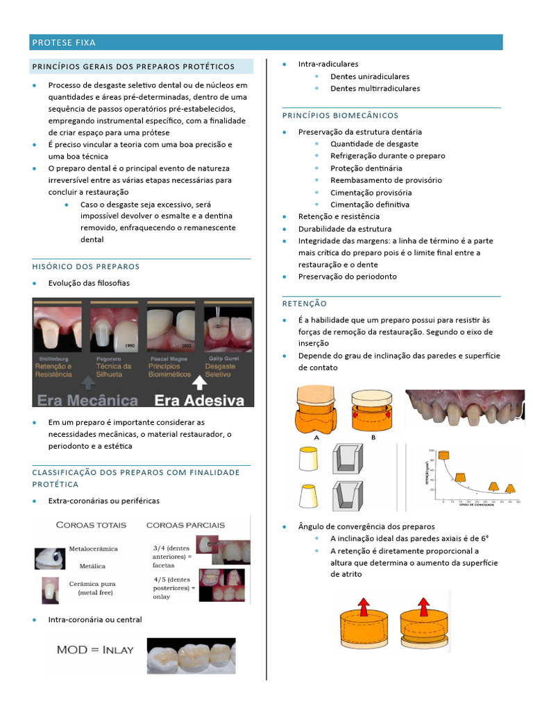 princípios gerais dos preparos protéticos | PDF | Prótese | Vestir-se