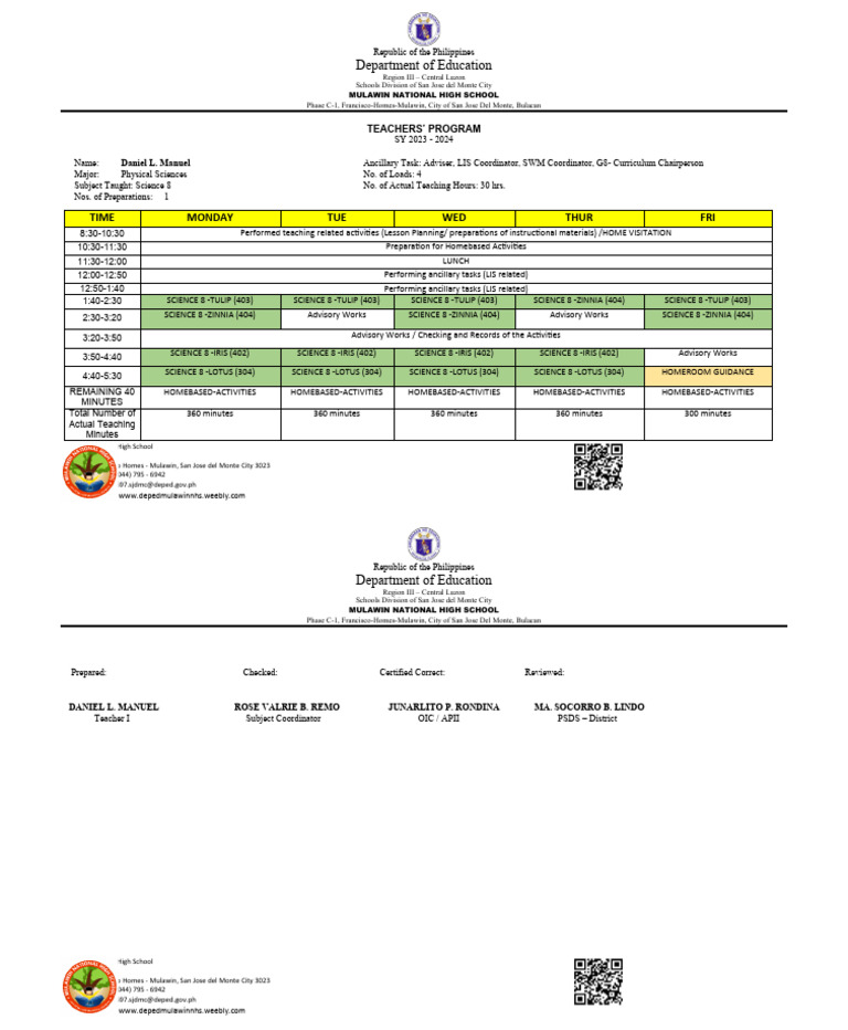 Teachers Program 2 | PDF | Philippines