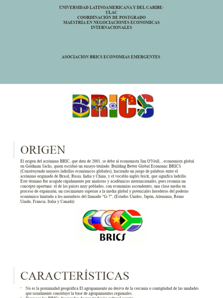 Brics Presentacion | PDF | Bric | Relaciones Internacionales