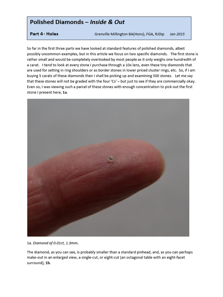 Polished Diamonds Part 4 - Holes | PDF | Diamond