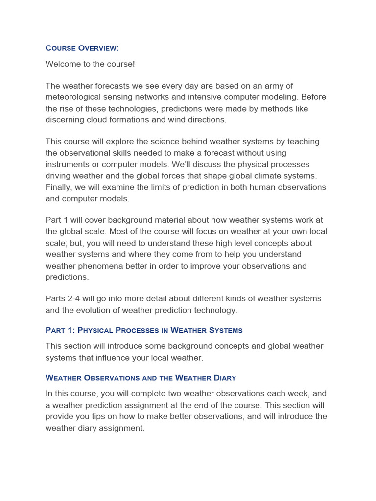 Backyard METEOROLOGY Course Overview | PDF | Weather | Applied And Interdisciplinary Physics