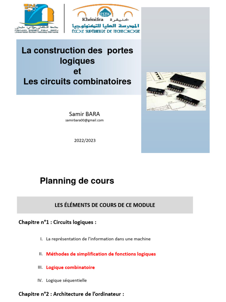 Construction des portes logiques | PDF | Méthodes et références ...
