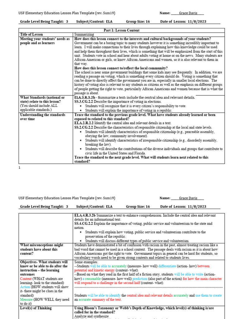 l4 Supervisor Lesson Plan 3 | PDF | Educational Assessment | Rubric (Academic)