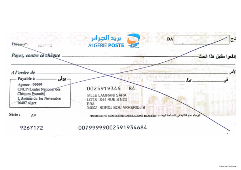 Cheque Barre 7177071 | PDF