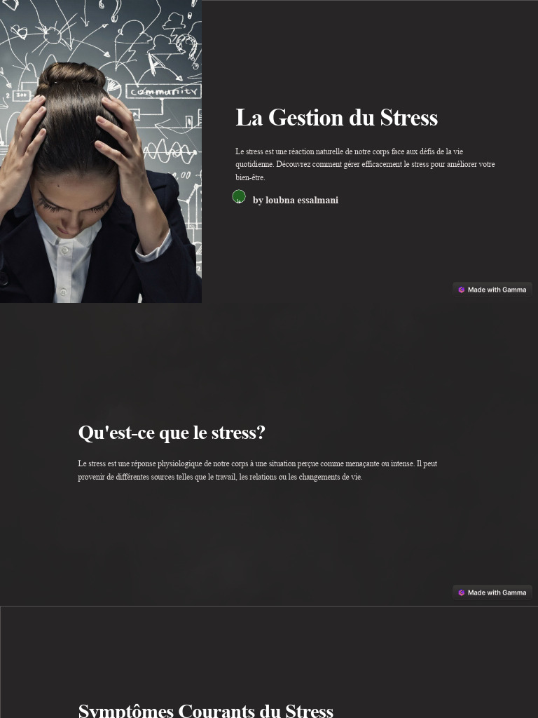 La Gestion Du Stress | PDF | Stress (Biologie) | Anxiété