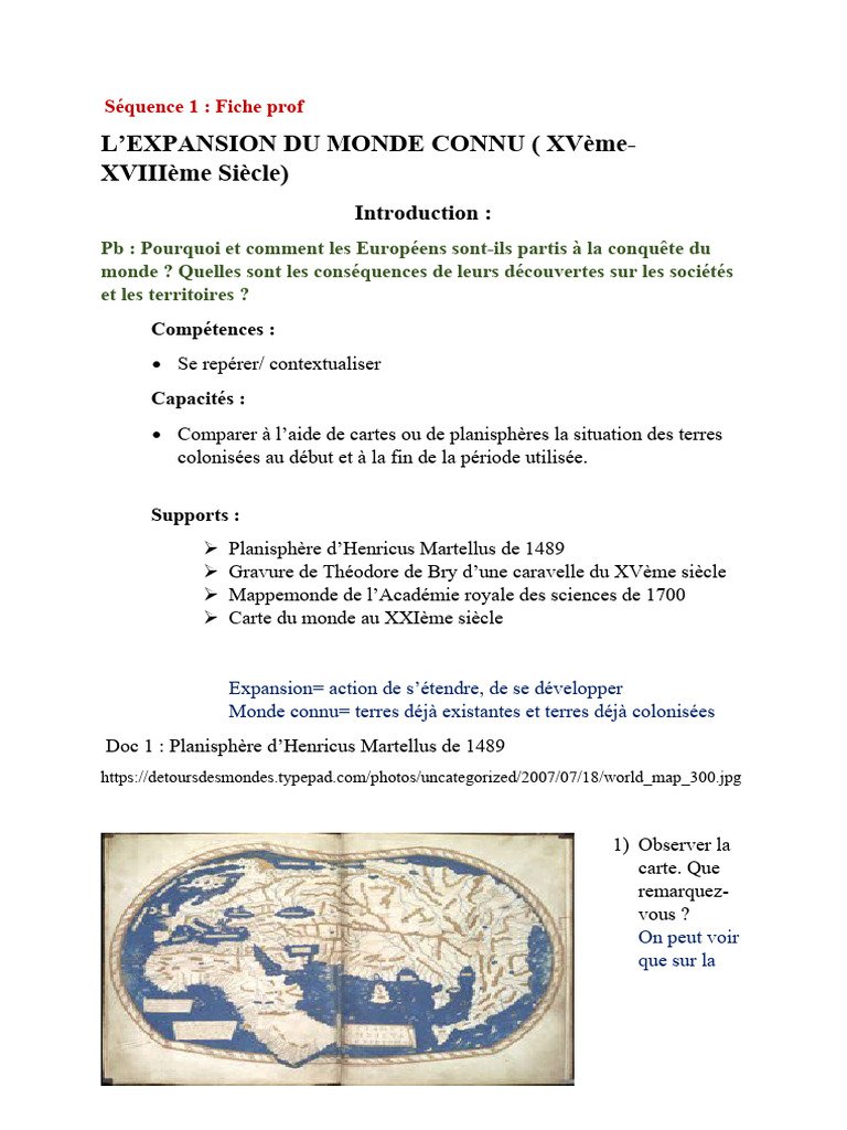 Expansion du Monde Connu (XVe-XVIIIe) | PDF