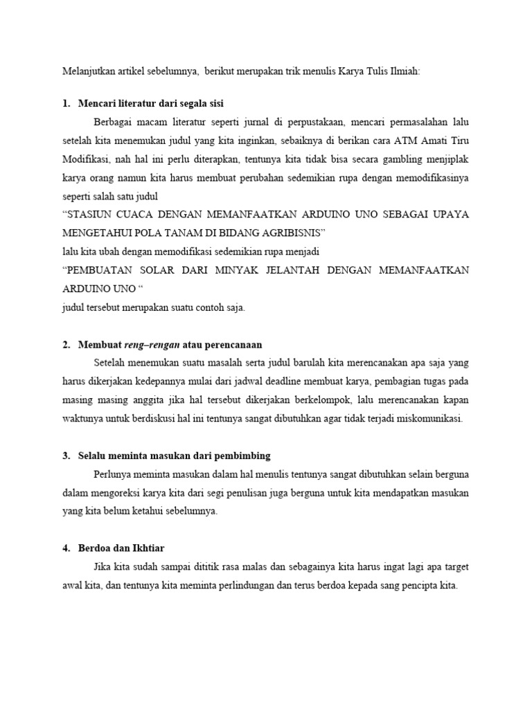 Cara Produktif Menulis Karya Ilmiah | PDF | Karier & Perkembangan ...