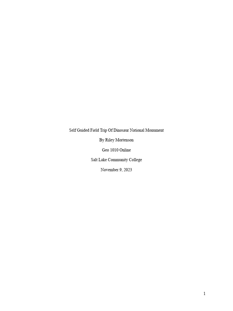 Self Guided Field Trip of Dinosaur National Monument | PDF | Canyon ...